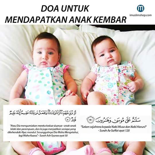 DOA UNTUK MENDAPATKAN ANAK KEMBAR