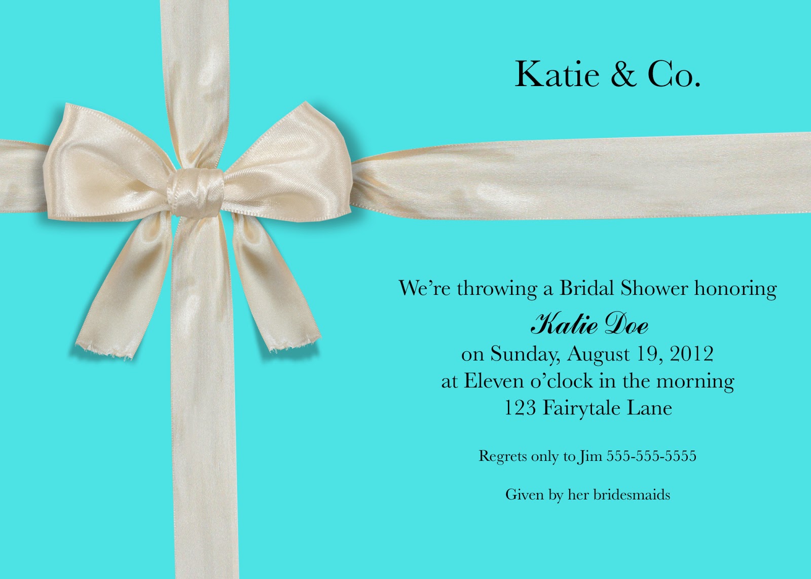 Tiffany Ampco Bridal Invitation Template