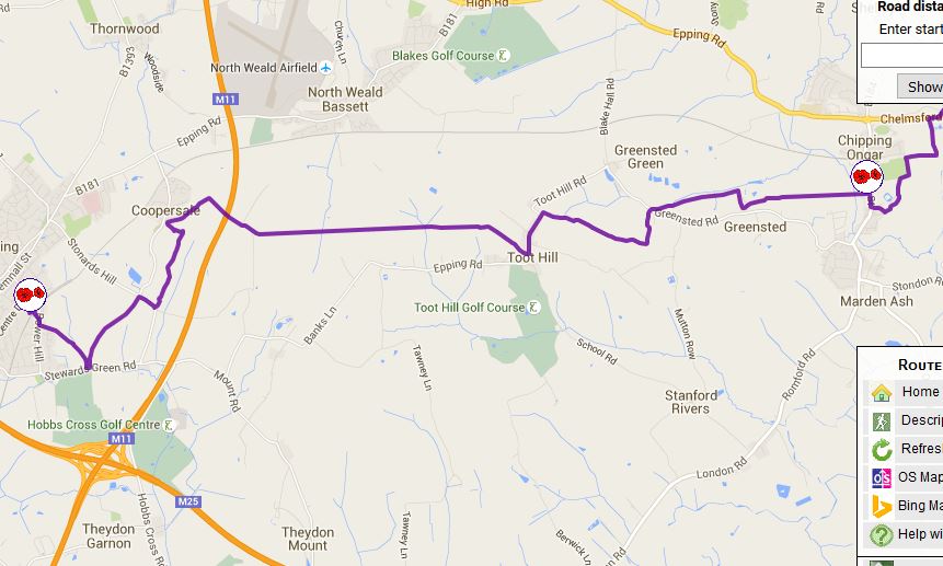 My Adventures 2: The Essex Way Part 1:Epping to Ongar. 24th January 2016