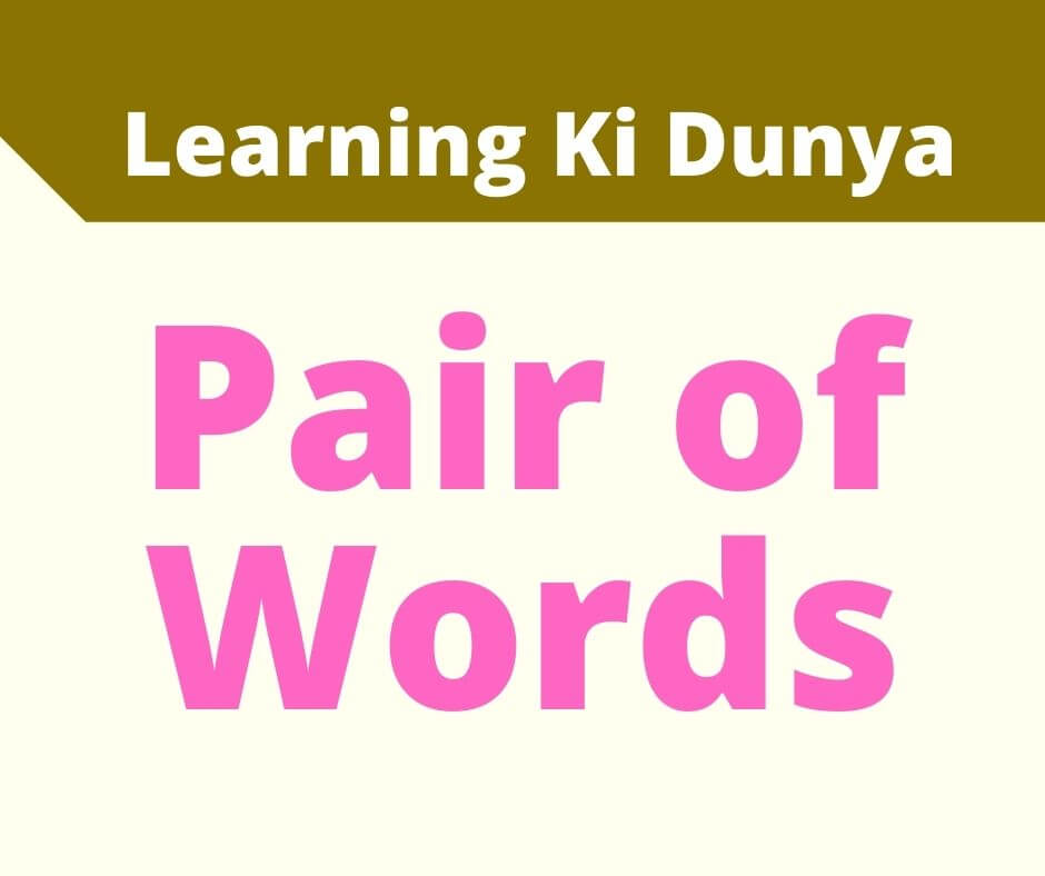 Pair of words | Pair of words pdf | Pair of words with sentences ...