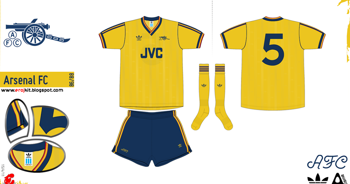 Kit Design, by eroj: 1986-88 Arsenal (Home e Away)