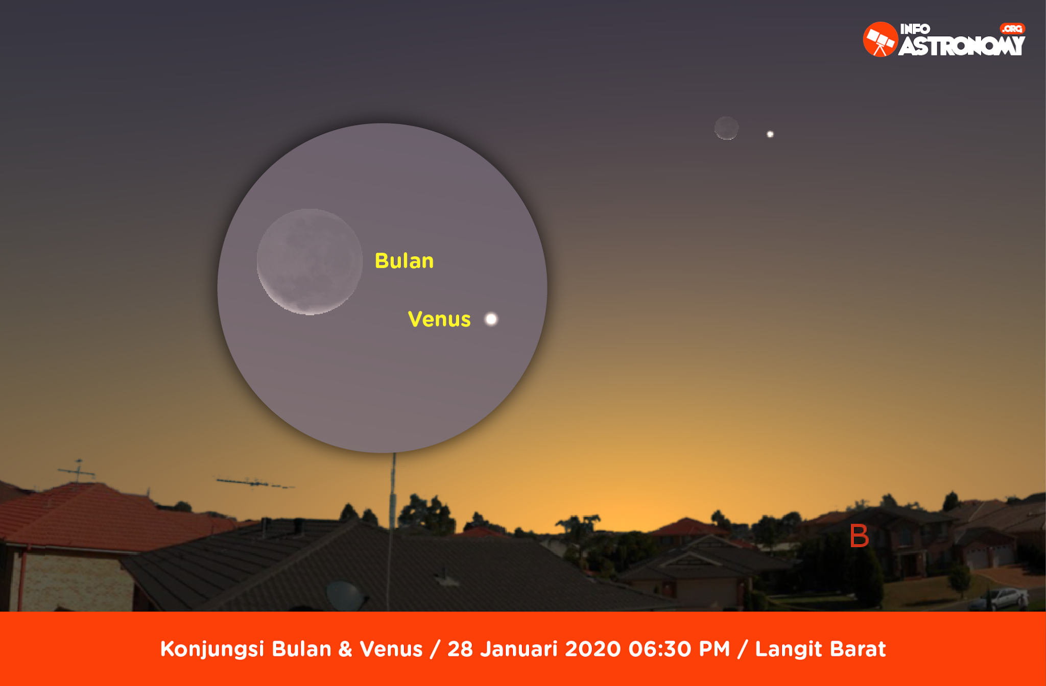 Senja Bersama Bulan dan Venus, 28 Januari 2020 - Info Astronomy