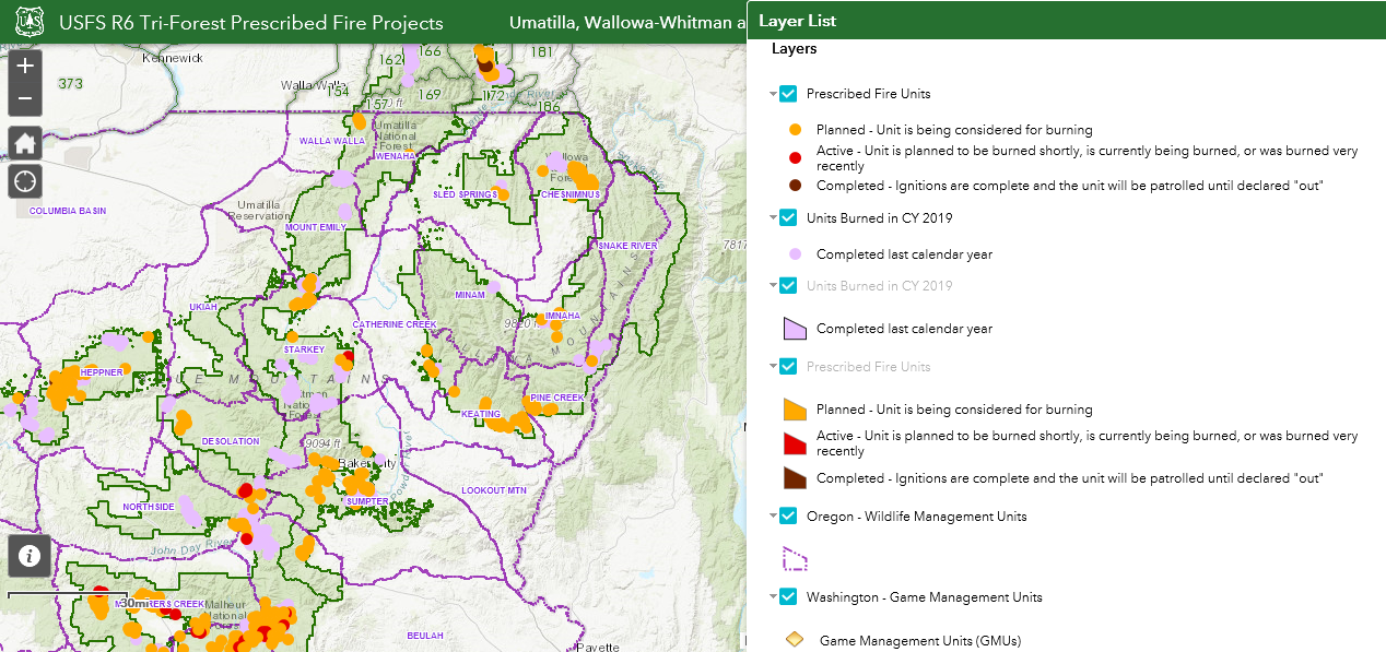 Prescribed Burning on the Wallowa-Whitman National Forest – Unity Area