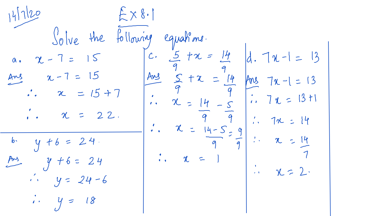 Math Ch-8 Linear equation in one variable