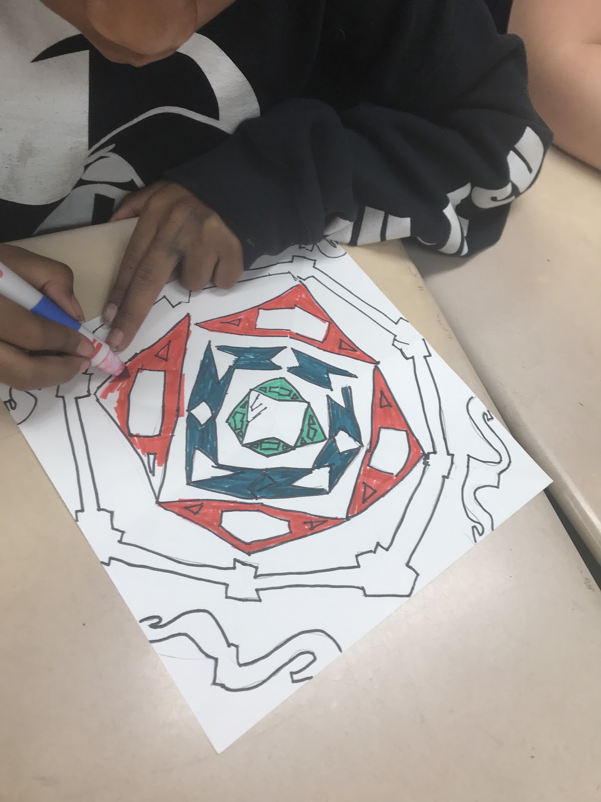 Elements of the Art Room: 5th grade radial symmetrical name art
