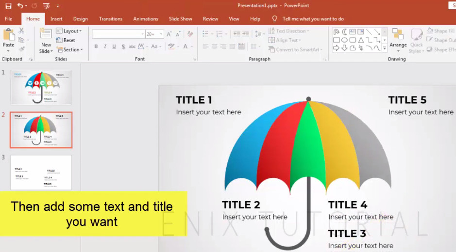 Enix Tutorials: How to make Umbrella PowerPoint Presentation Slide for ...