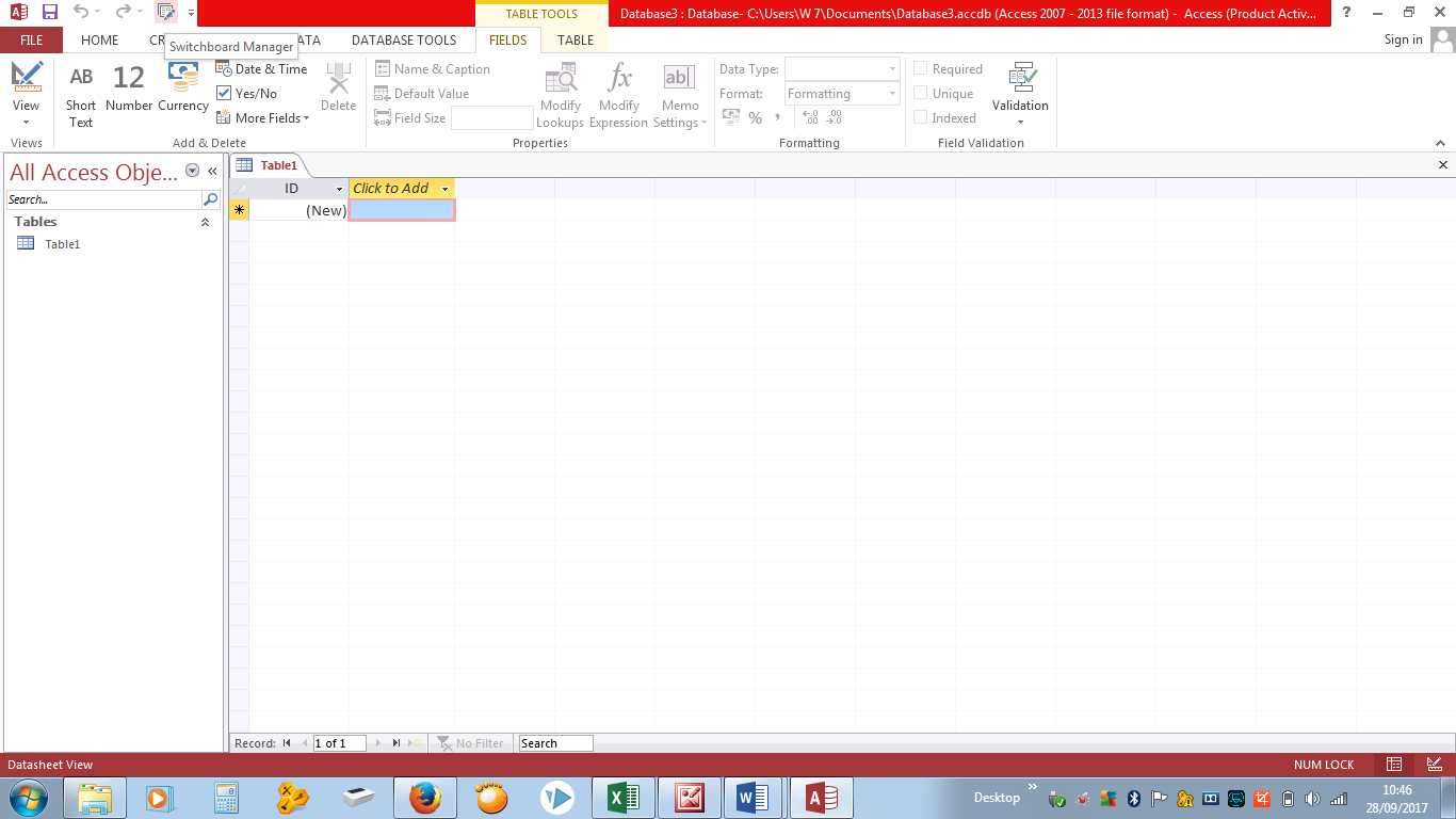 Ms Access Switchboard Manager