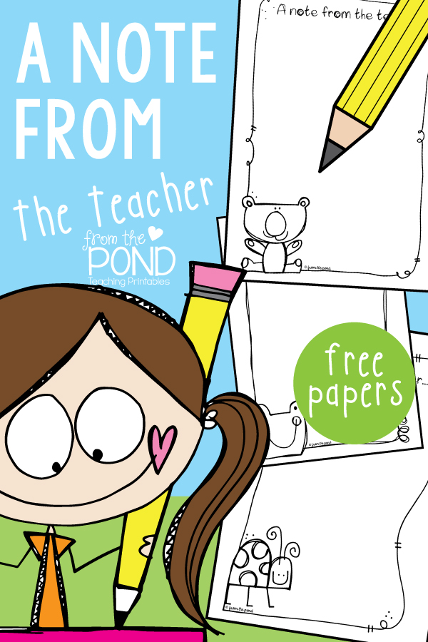Printable Note Paper for Teachers | From the Pond