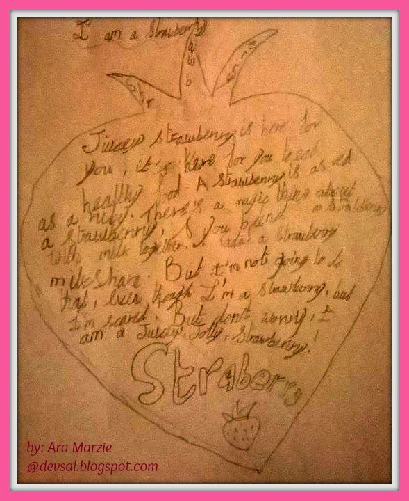 ARADEVSAL SPIRIT: Shape Poem: I Am a Strawberry