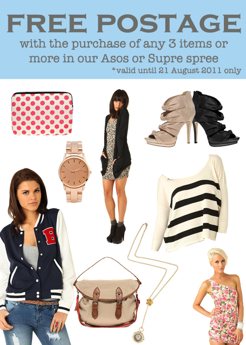 Hide chic Spree Asos Supre Spree Free Postage Promo 3 Days Only hide-chic-spree-asos-supre-spree-free-postage-promo-3-days-only