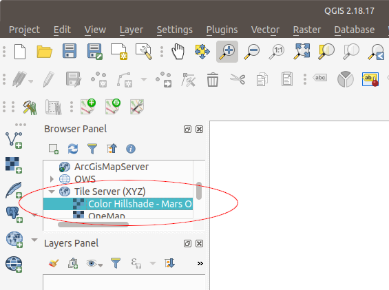 dominoc925: Add Mars Web Mapping Tile Server datasets from NASA to QGIS
