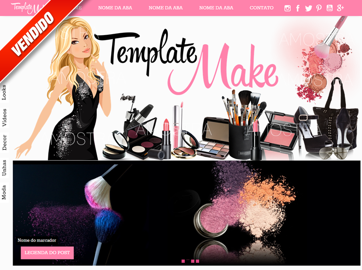 Loja de templates da Elaine: Template Make- referência 024