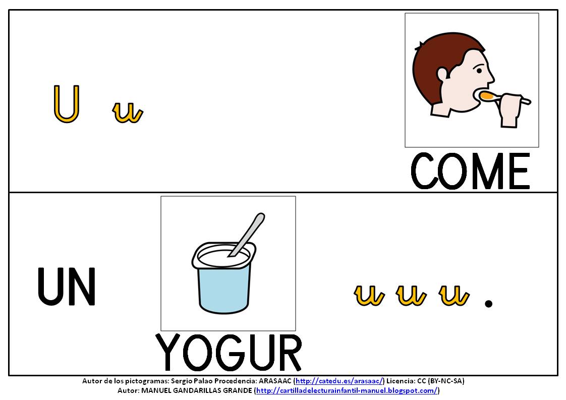 CARTILLA DE LECTURA INFANTIL : U u FRASES RIMADAS NOMBRE PROPIO LECTURA ...