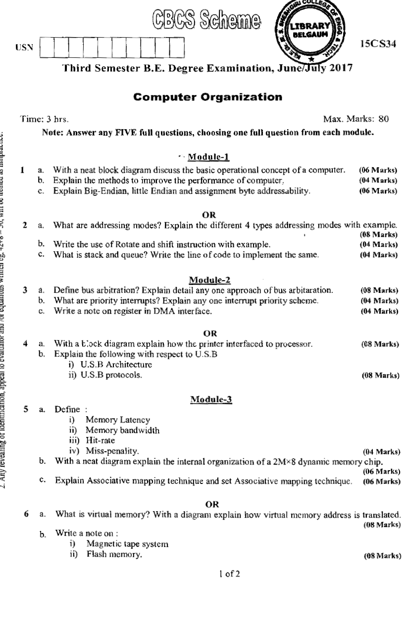 Visvesvaraya Technological University B.E. COMPUTER SCIENCE (CBCS ...