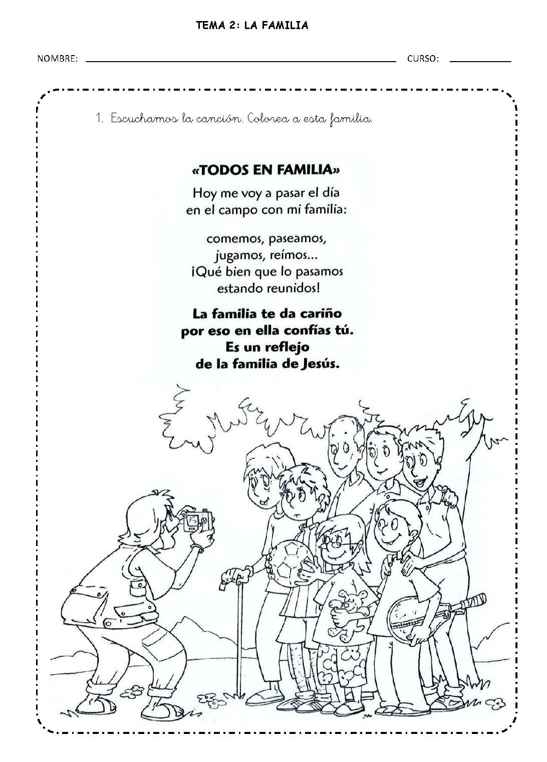 Aprendemos en reli: TEMA 2: LA FAMILIA - FICHA 2