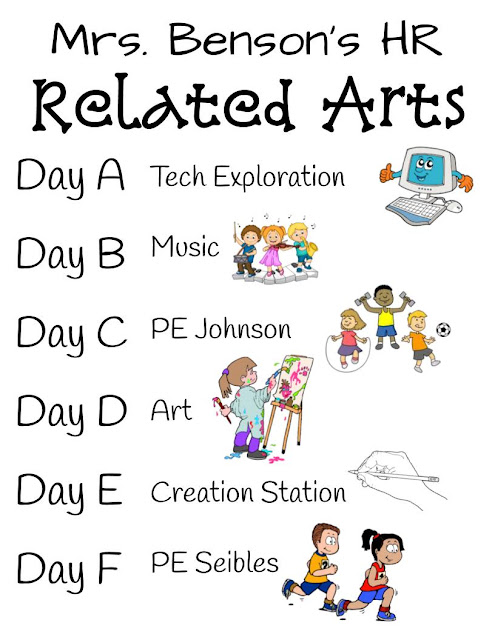 Benson's Best: Related Arts Schedule