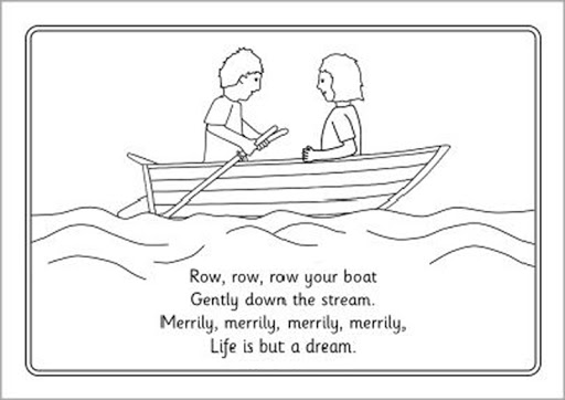 Week 3 - Row, Row, Row Your Boat + Colouring (Class 1 Holiday Homework ...