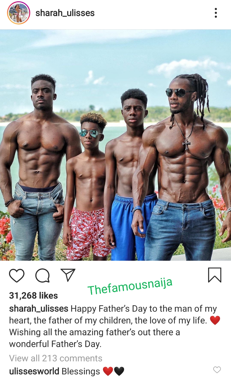 Celebrating her husband, on Father's day on June 21 2020, Sharah ...