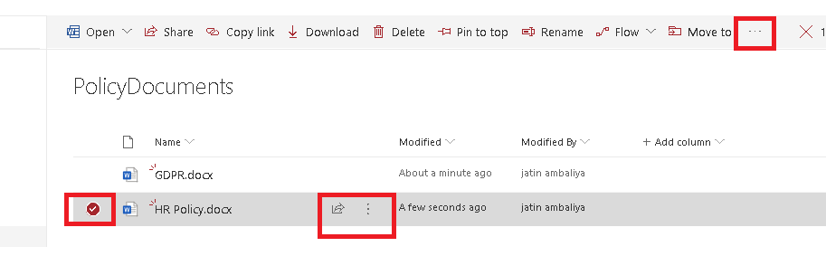 Document Library - Configure Versioning Control in SharePoint Online ...