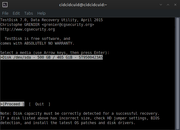TestDisk - Partition & file recovery application