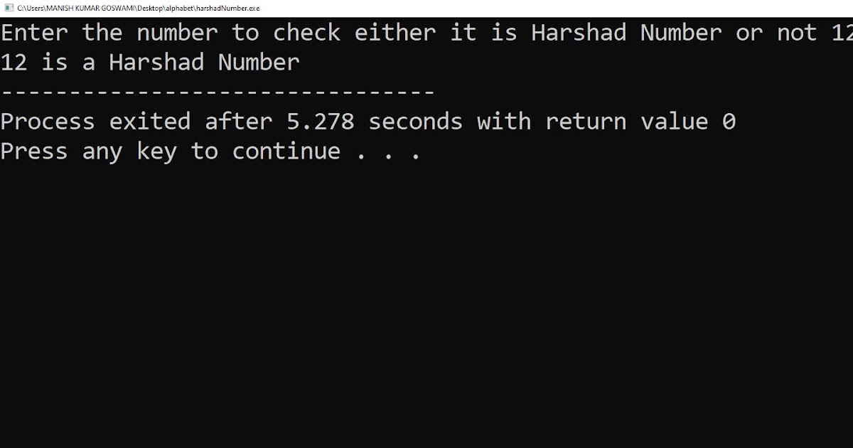 Harshad Number in C Programming => Learning Duniya