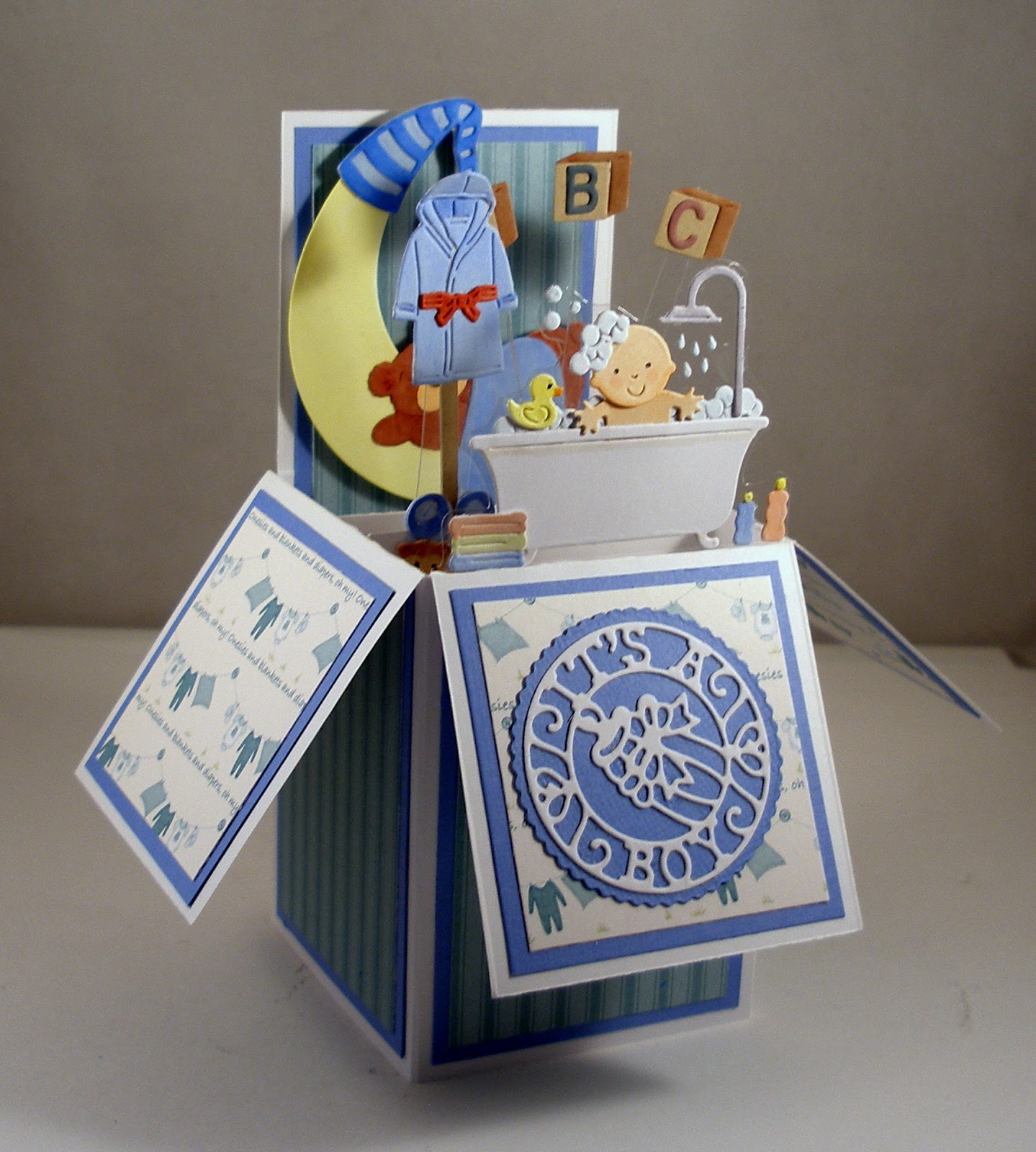 CottageCutz: Baby Boy Pop-Up Box Card