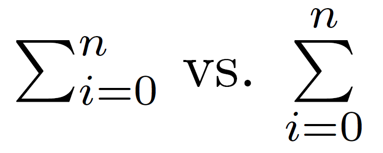 Latex Kurs: latex summenzeichen grenzen