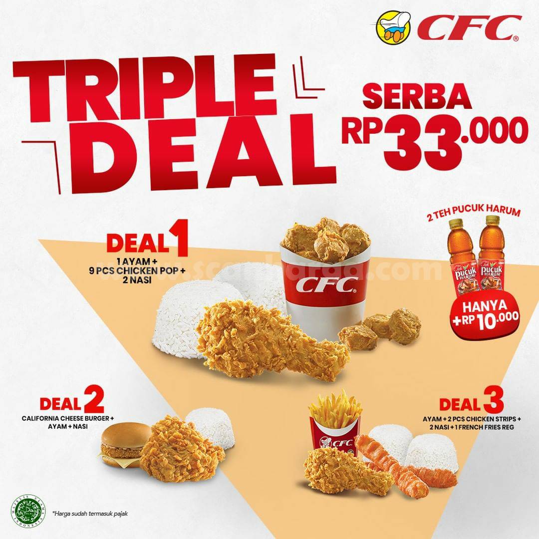 CFC Promo TRIPLE DEAL! Harga SERBA Rp 33.000 - scanharga