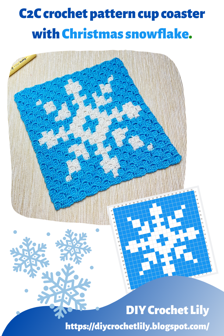 DIY Crochet Lily: [C2C Crochet] The Christmas Snowflake C2C crochet cup ...
