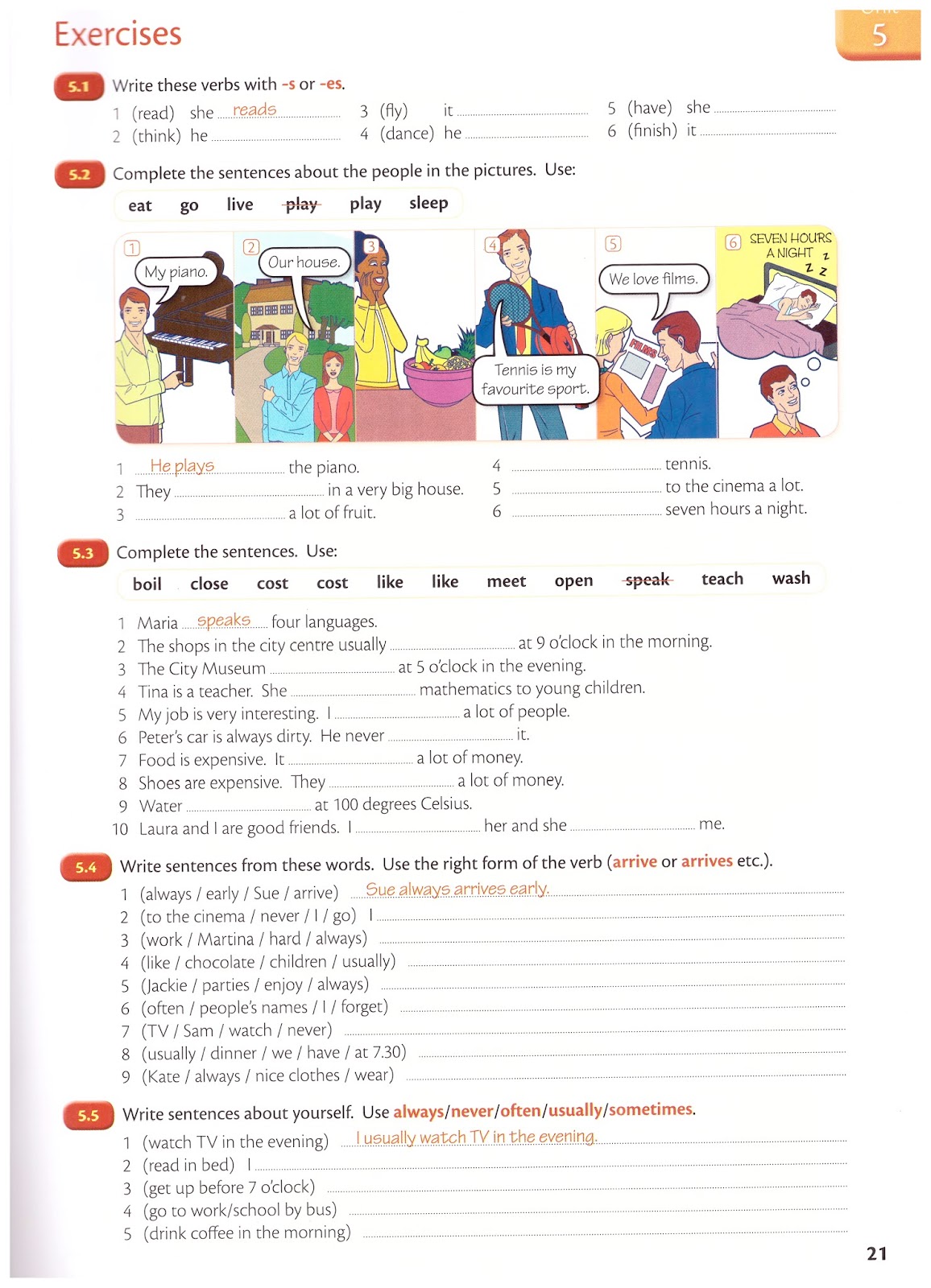 Ludy Virtual: Inglés 5º y 6º de Primaria (repaso del presente simple de ...