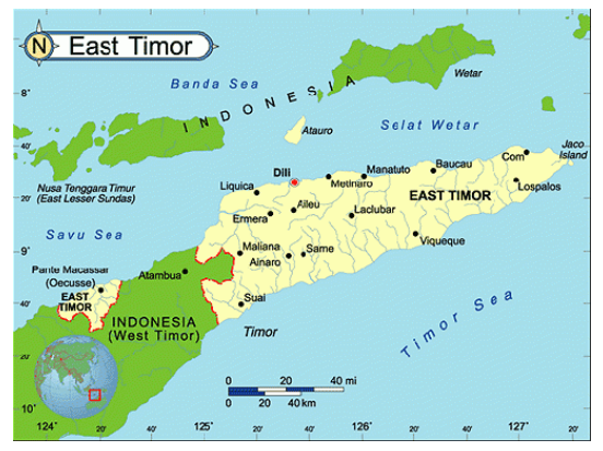 Geography Blog: Map of National Democratic Republic of Timor Leste