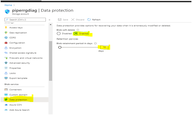 Soft Delete For Azure Storage Using Arm Template And Azure