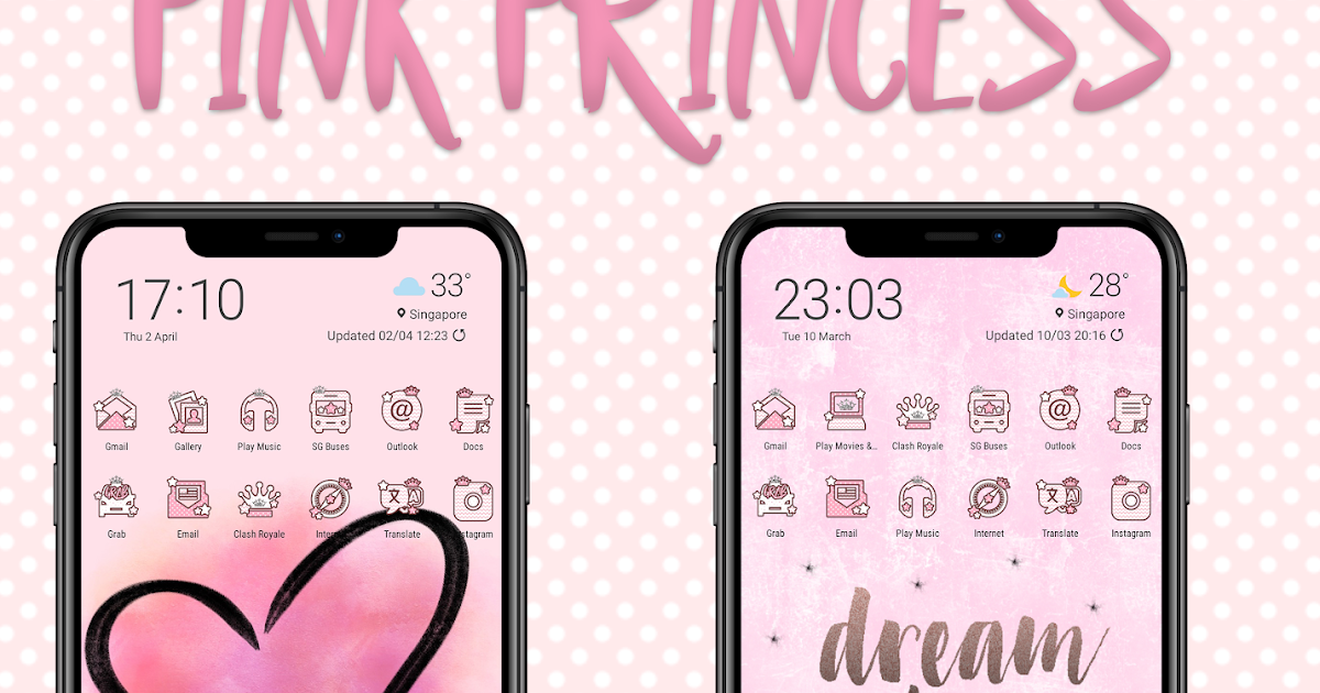 [FREE] [Google Play] Pink Princess Icon Pack - xvioletroses - Cute ...