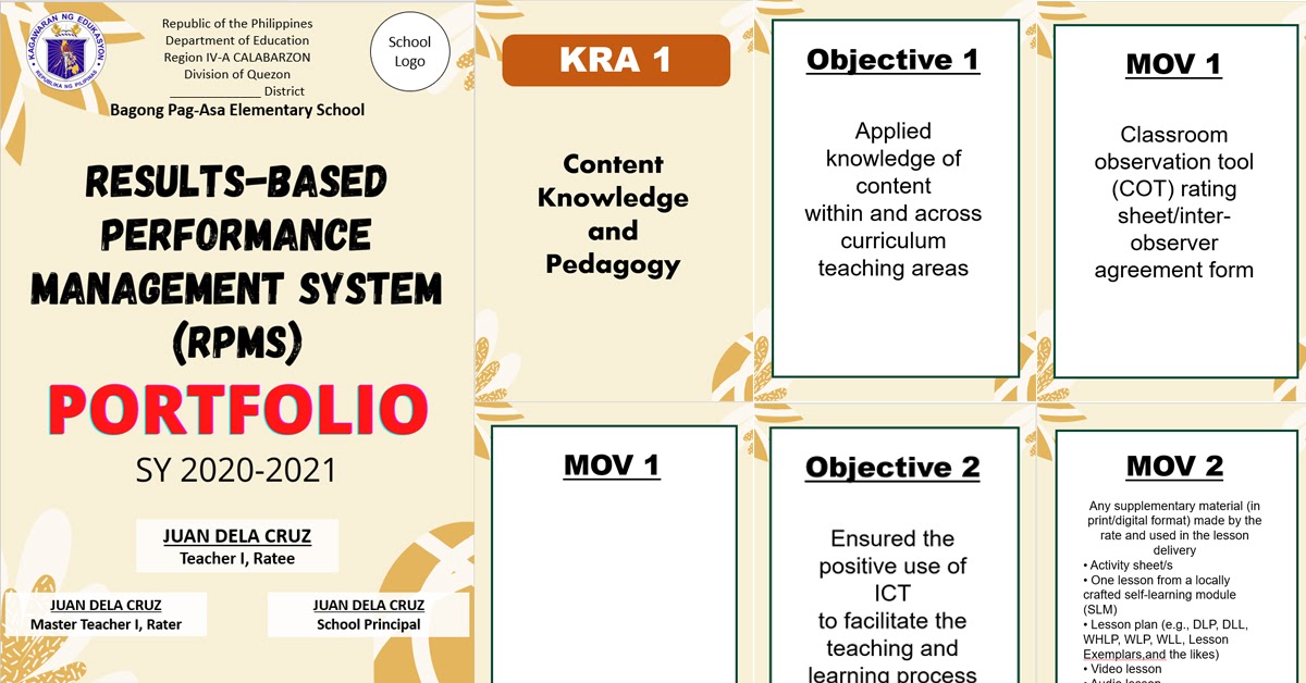 NEW E-RPMS PORTFOLIO FOR TEACHERS (DESIGN 2) FREE DOWNLOAD - Complete ...