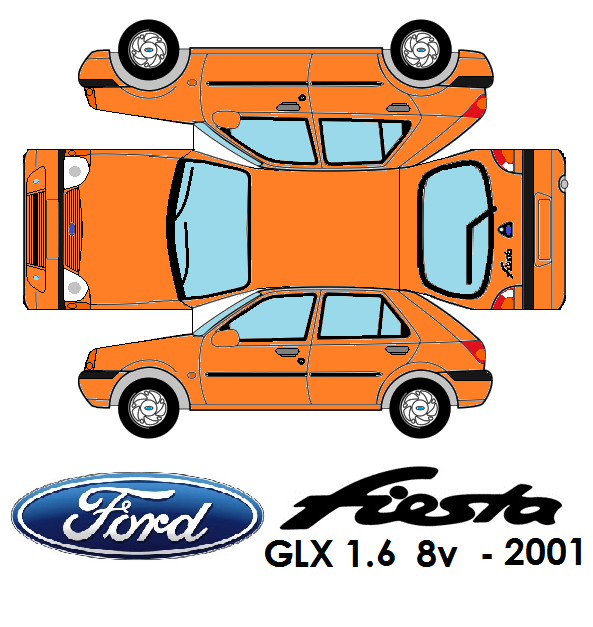SP. Papel Modelismo: PaperCraft FORD Fiesta GLX 1.6 8v 2001