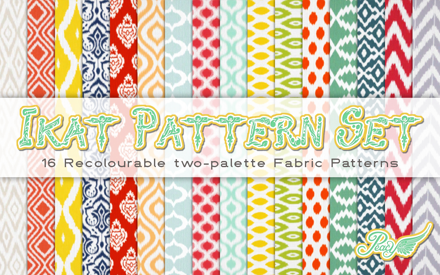 My Sims 3 Blog: Ikat Pattern Set - Set of 16 Fabric Patterns by ...