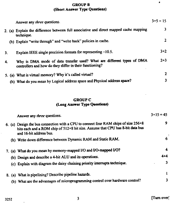 CS-303 Computer Organisation WBUT B.Tech CSE III Semester 2014 Question ...