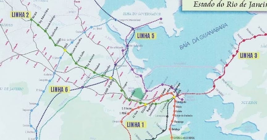 Um dos planos para o metrô do Rio de Janeiro.