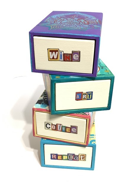 StencilGirl Talk: Wooden Matchbox Stackable Stash Boxes with ...