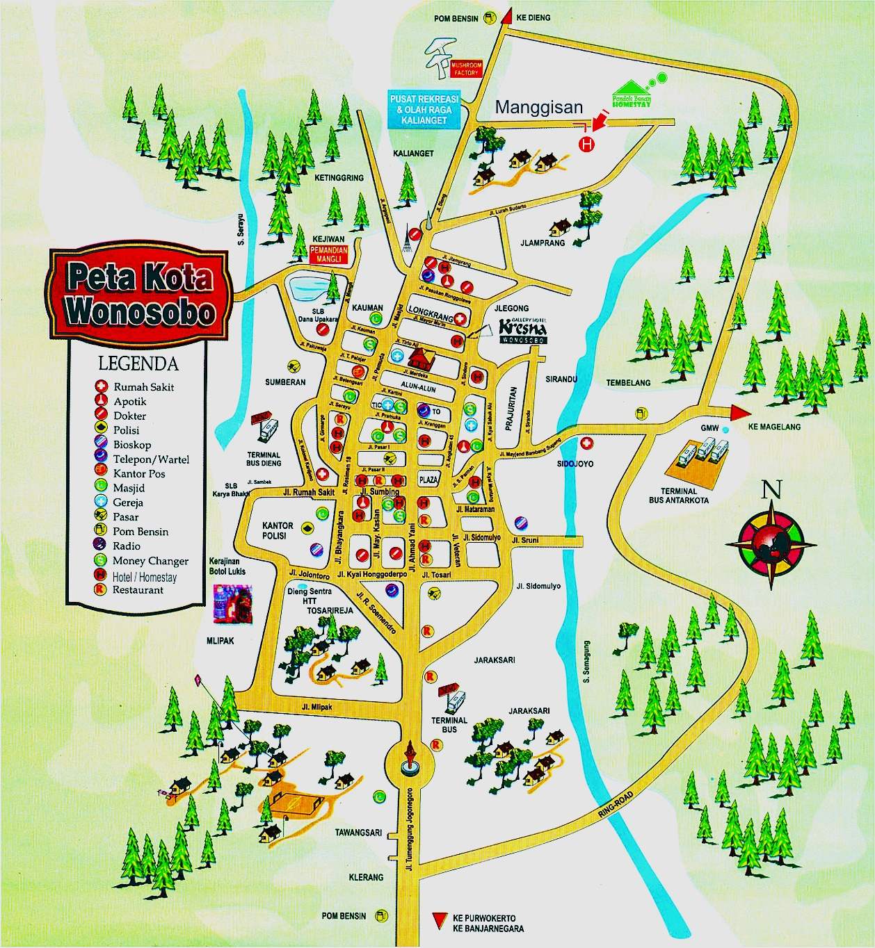 HOMESTAY PONDOK BESAN: WONOSOBO ROAD MAP