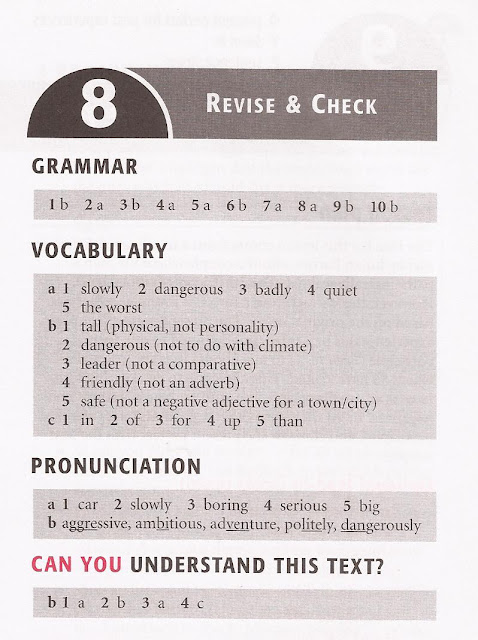 English Learning In Process: ANSWER KEY - Review pages 86-87 & 98-99