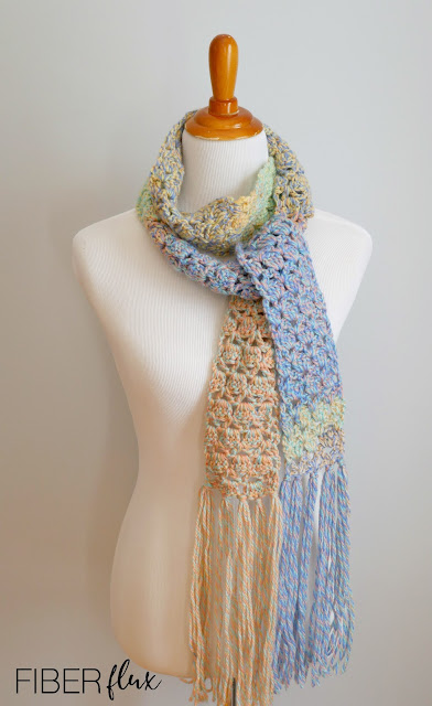 Fiber Flux: Coastal Scarflette, Free Crochet Pattern + Video