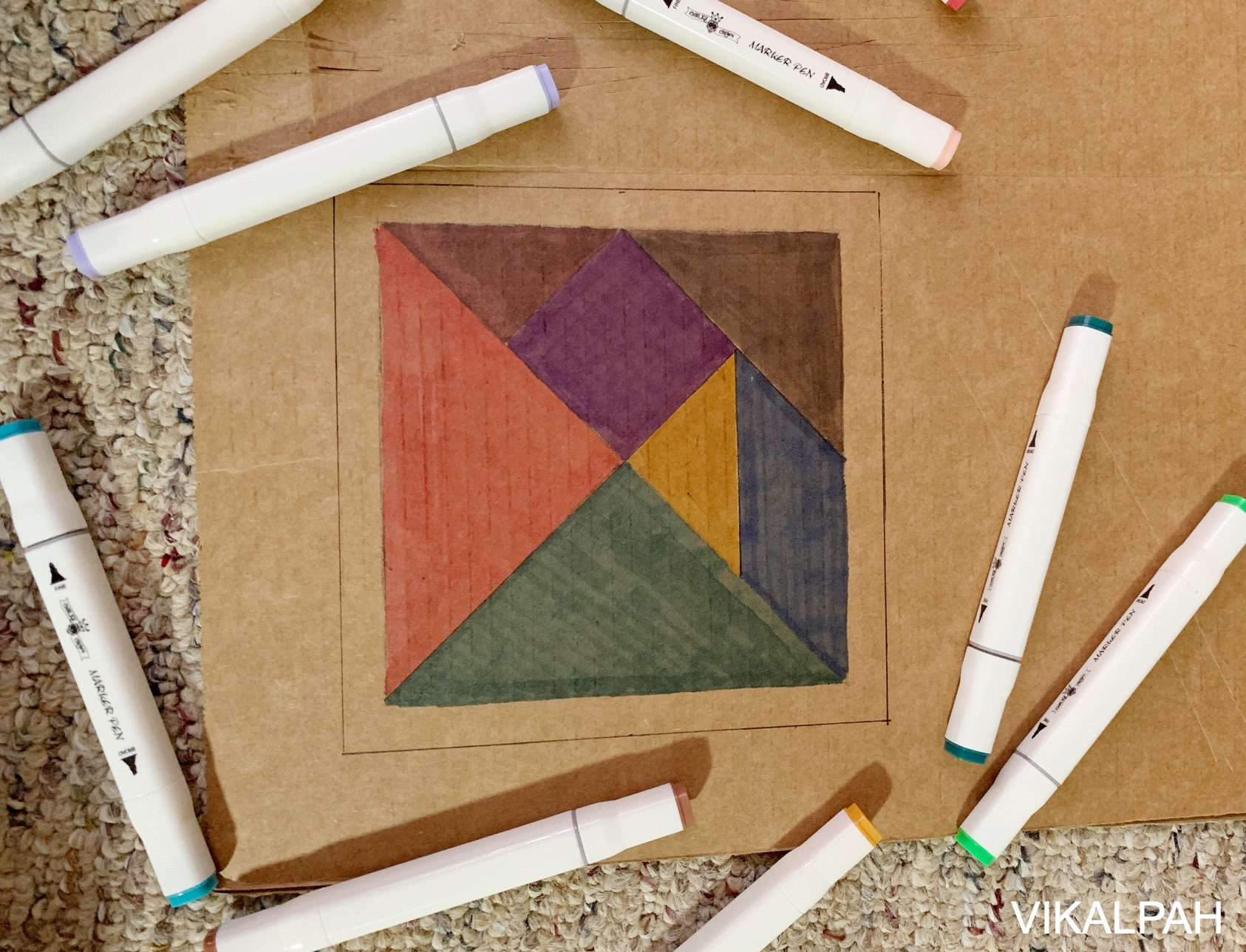 Vikalpah: DIY Tangram puzzle using cardboard