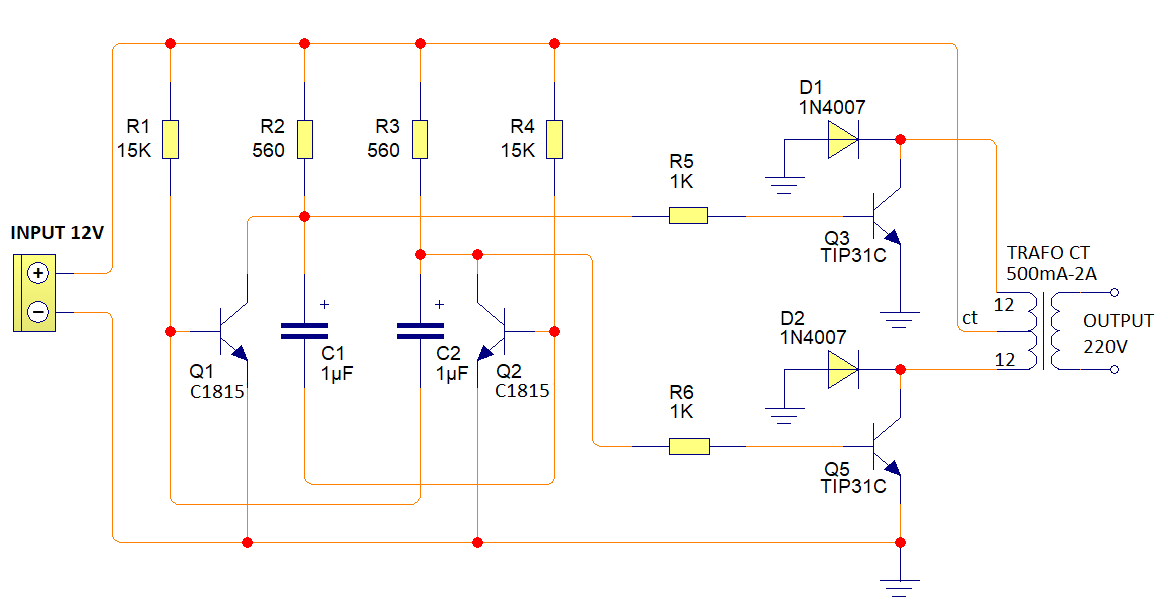 Rangkaian Elektronika : Inverter mini 12V to 220V sederhana dan ...