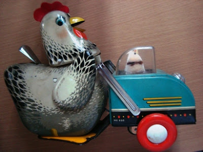A FLY AND A FLEA: 229. Good Cluck Find: MECHANICAL EGG-LAYING TIN CHICKEN