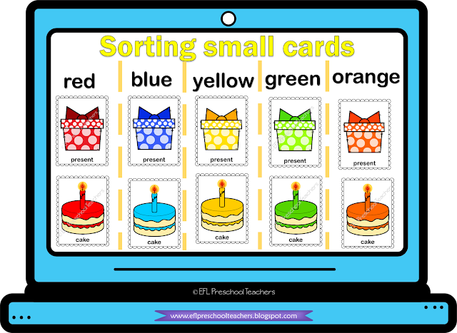 ESL/EFL Preschool Teachers: Birthday Unit Small cards for ELL