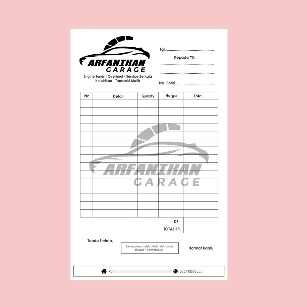 Kumpulan Template Desain Nota Lengkap Untuk Berbagai Usaha - Ketikanku