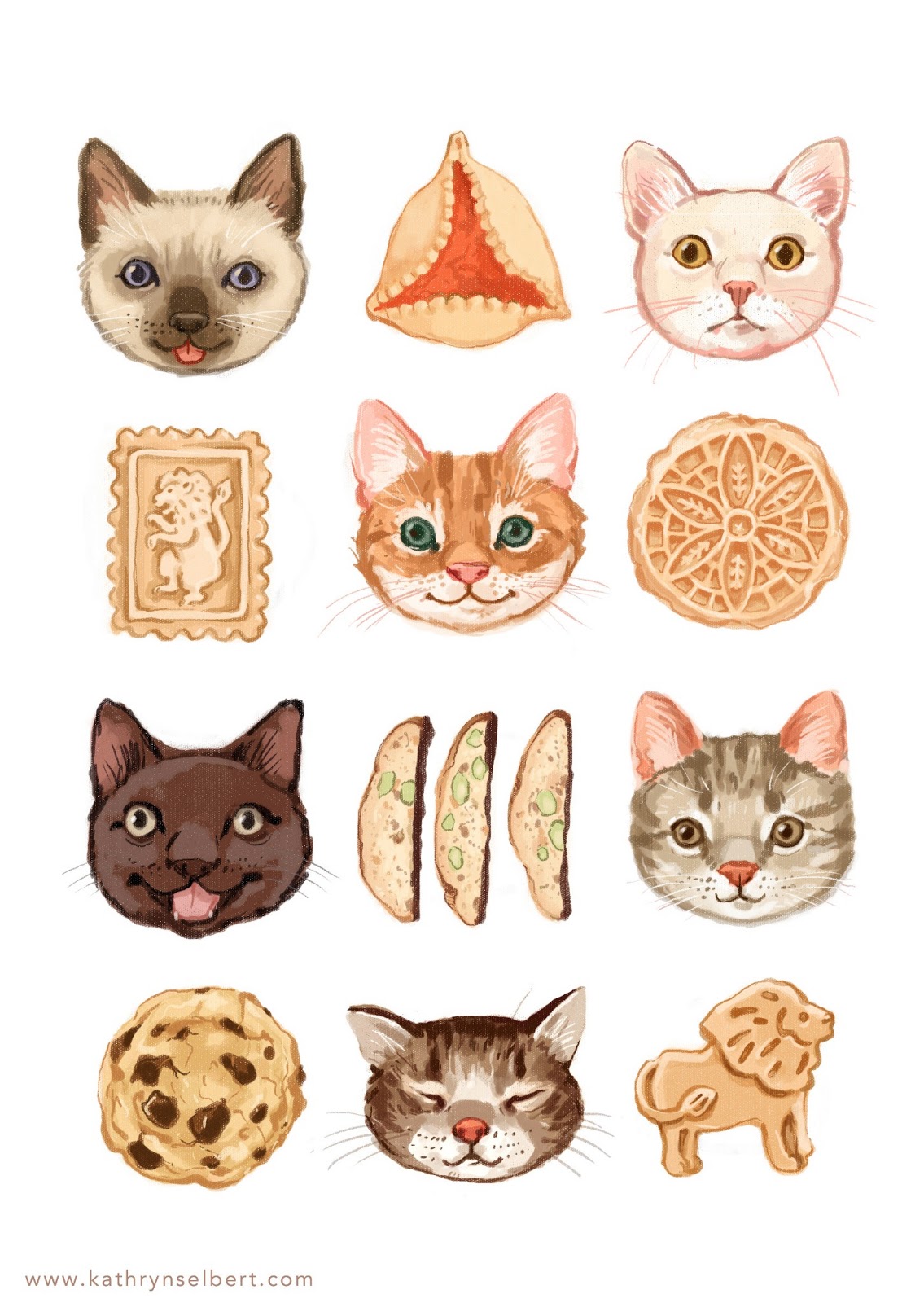Kathryn Selbert Illustration: Cats and Cookies