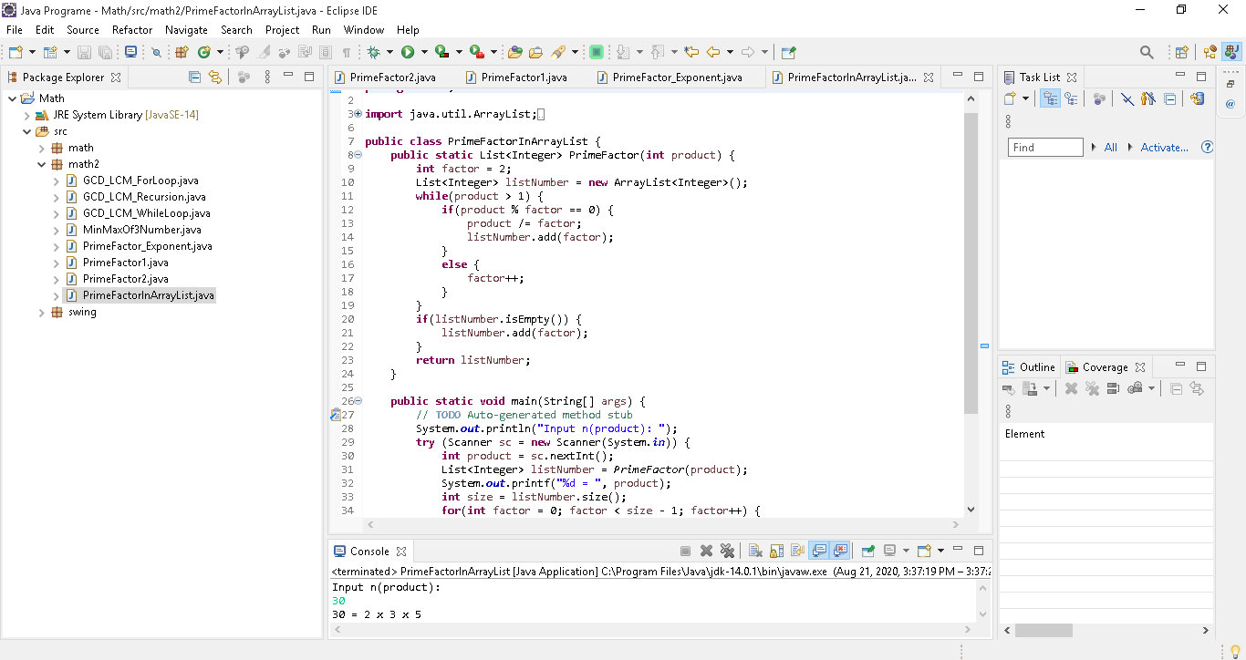 Prime Factor In Java (Warning This Is not "Simple") 😂😂😂