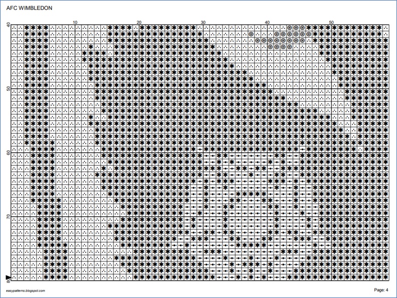 EASY PATTERNS: AFC Wimbledon cross-stitch pattern